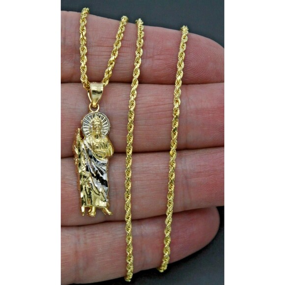 BH Jewelry | Jewelry | Real Solid K Yellow Gold Saint Lazarus With Halo ...